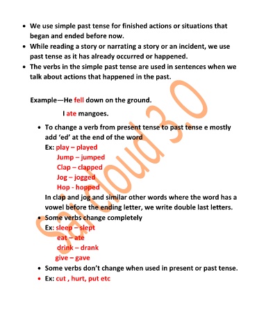 fall down past tense