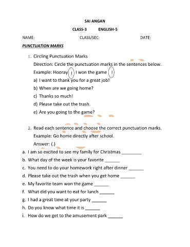 please read the sentences below