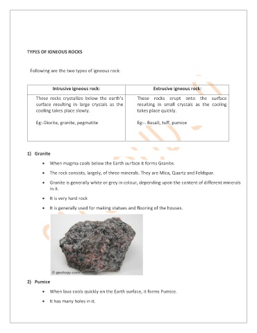 difference between granite and pegmatite