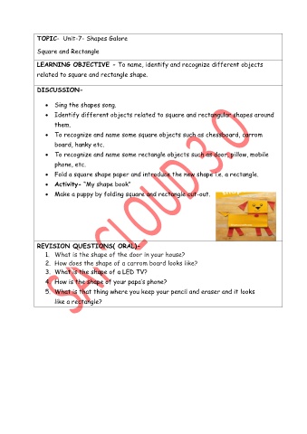 rectangle shape objects in house